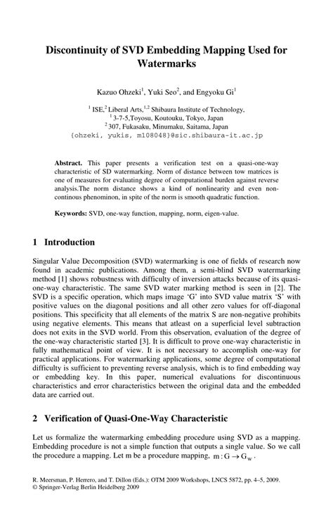 pdf discontinuity of svd embedding mapping used for watermarks