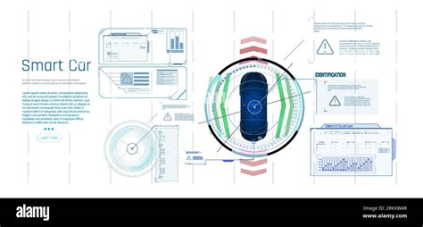 Car Interface In Hud Gui Ui Style Automotive Sensing System Concept