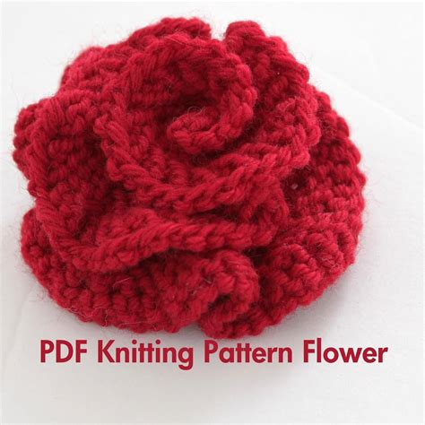 Flower Knitting Pattern Free Poinsettia Flower Knitting Patterns