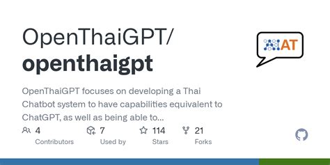 Github Openthaigptopenthaigpt Openthaigpt Focuses On Developing A Thai Chatbot System To