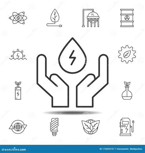 Water Energy In The Hands Icon Simple Thin Line Outline Vector