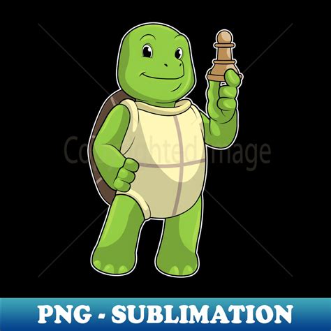 Turtle At Chess With Chess Piece Pawn Vintage Sublimation Inspire Uplift