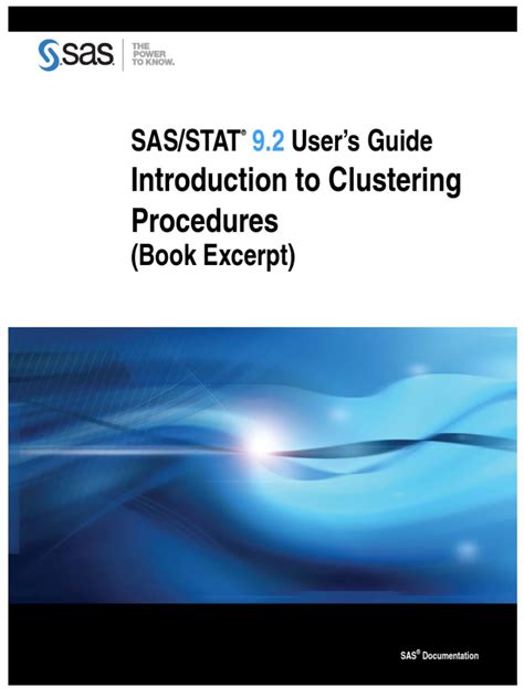Introduction To Clustering Procedures Sasstat Users Guide Pdf
