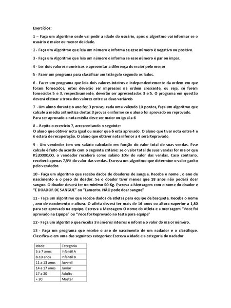 06 exercícios 2 pdf algoritmos números