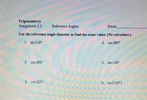 Solved Use The Reference Angle Theorem To Find The Exact Chegg