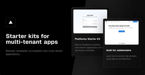 Starter Kits For Multi Tenant Apps Vercel