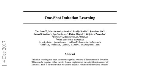 One Shot Imitation Learning