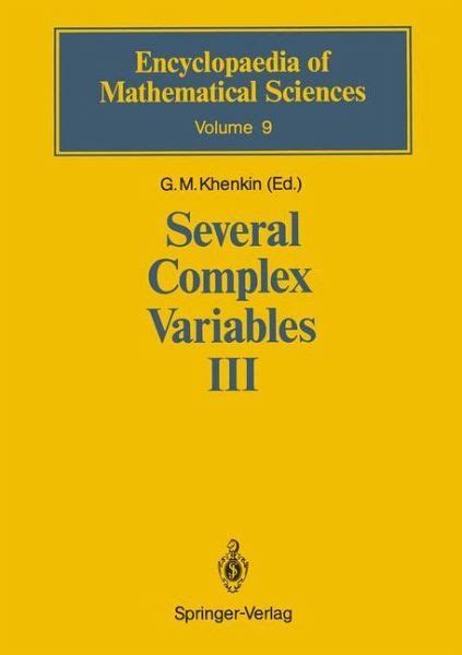 Several Complex Variables Iii Fachbuch Bücherde