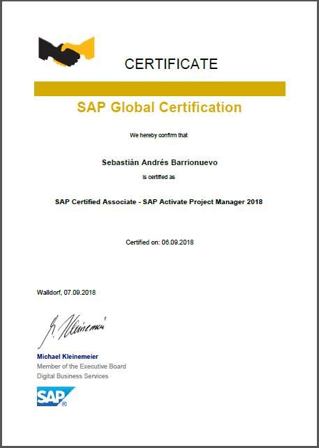 Sebastian Barrionuevo On Linkedin Nueva Certificación De Sap Obtenida