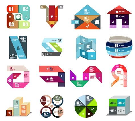 현대적인 디자인 템플릿 및 요소 집합 프리미엄 벡터