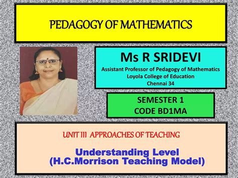 3 Unit 3 Understanding Level Morrison Model Pptx