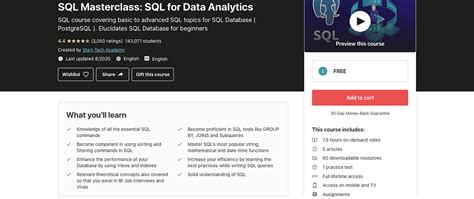 Sql Masterclass Sql For Data Analytics Free Premium Course By