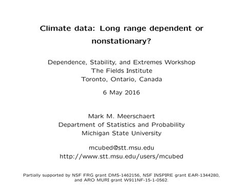 Climate Data Long Range Dependent Or Nonstationary