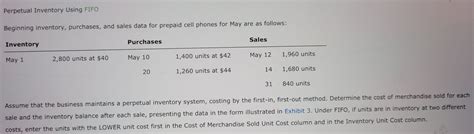 Solved Perpetual Inventory Using FIFO Beginning Inventor