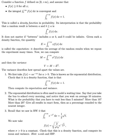 Solved Consider A Function F Defined On 0∞ And Assume