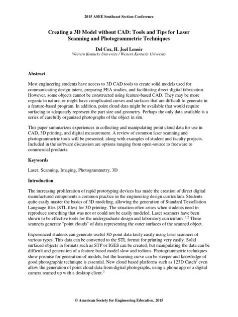 creating a 3d model without cad tools and tips for laser scanning and