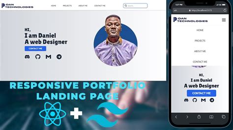 Design A Responsive Portfolio Landing Page With React And Tailwind Css