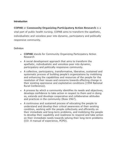 Copar Pdf Community Participatory Action Research