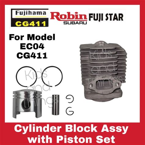 Cylinder Block And Piston Assy And Ring Set For Robin Ec04 Bc411 Bg411 Cg411 Grass Cutter