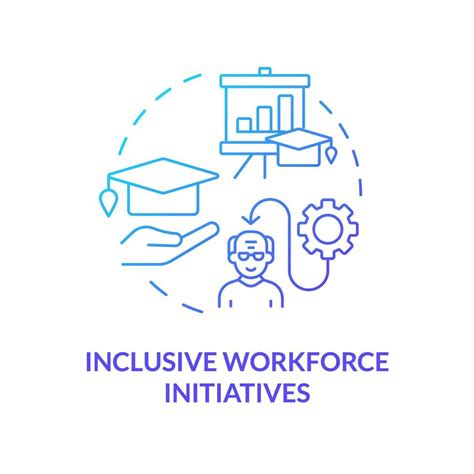 2d Gradient Inclusive Workforce Initiatives Thin Line Icon Concept