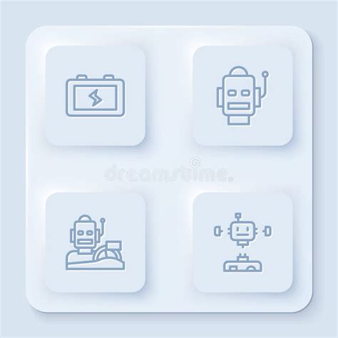 Set Line Battery Robot Humanoid Driving Car And Disassembled Robot