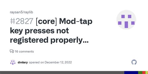 Core Mod Tap Key Presses Not Registered Properly Press Release In