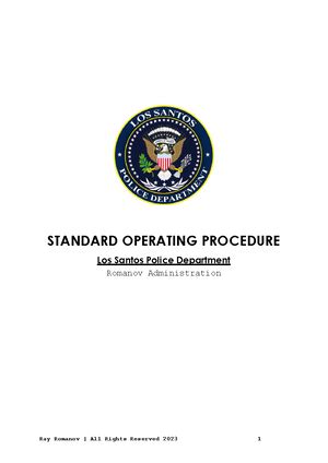 LSPD Handbook LSPD Created And Prepared By Abu Zumara LSPD HANDBOOK Los Santos Police Studocu