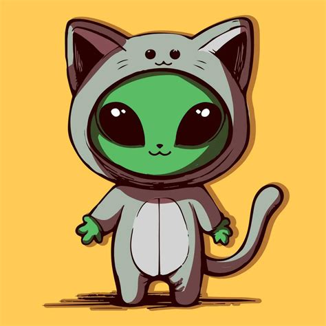 Chibi Alien Cat Alien Cat Costume Etsy