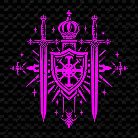Regal Knight Crusader Order Emblem With Crosses And Swords F Creative