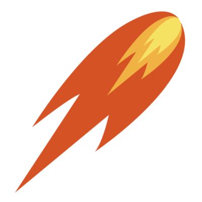 Cartoon Rocket With Fire