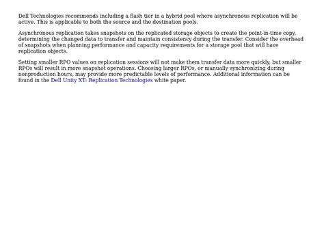 Asynchronous Replication Dell Unity Xt Microsoft Sql Server Best Practices Dell