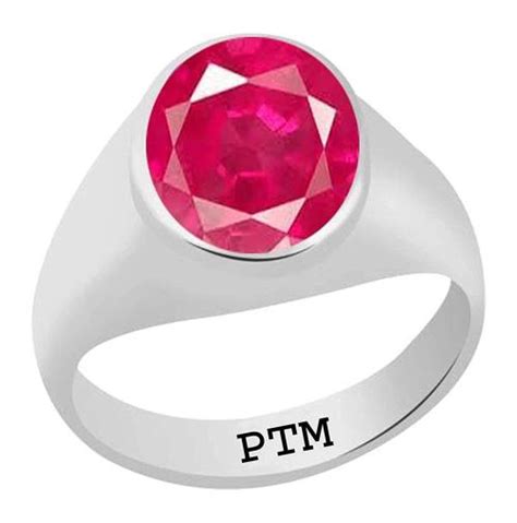 Buy Ptm 925 Sterling Silver 725 Ratti Ruby Manik Gemstone Bis Hallmark