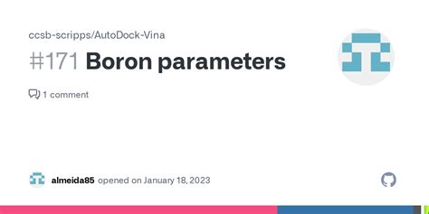 Boron Parameters · Issue 171 · Ccsb Scripps Autodock Vina · Github