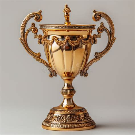 A Large Ornate Gold Trophy With Intricate Designs Possibly Sports