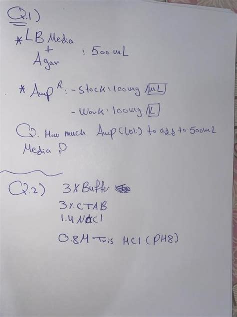 Solved 2 2 3 Buffer 3 CTAB 1 4NdCl 0 8M Tris HCl PH8 Chegg Com