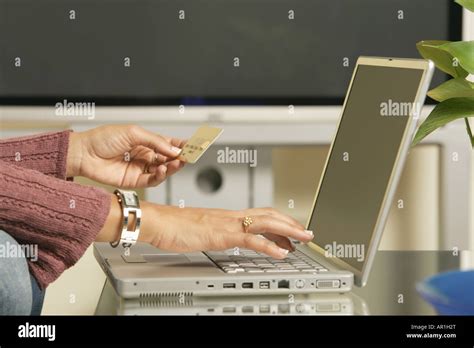 Lady Busy In Online Transaction Stock Photo Alamy