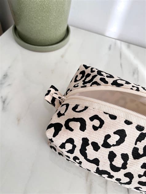 Leopard Makeup Bag Makeup Pouch Leopard Cosmetic Bag Etsy