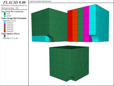 lined tunnel with shell elements — itasca software 9 0 documentation