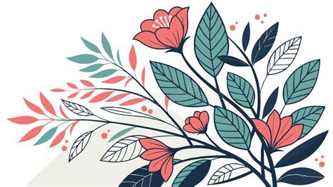 Decorative Botanical Branch With Stylized Leaves And Berries Vector Design Generative Ai Stock