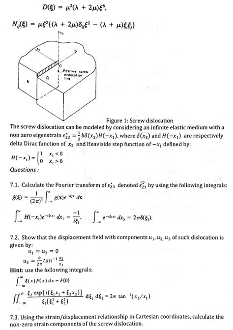 problem 7 elastic fields of screw dislocation a