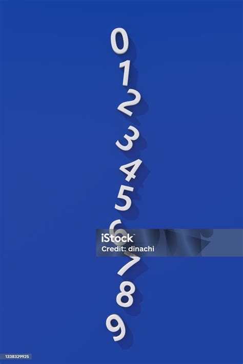 숫자 행 파란색 배경 추상 일러스트레이션 3d 렌더링 0명에 대한 스톡 사진 및 기타 이미지 0명 3차원 형태 개념 Istock
