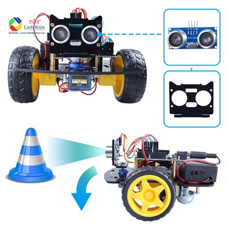 Xe Điều Khiển Wifi Esp8266 Wemost D1 Xe Tránh Vật Cản Wifi Car Robot