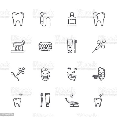 흰색 투명 배경에 격리 된 벡터 헬스케어 및 의료 라인 아이콘 세트입니다 가글에 대한 스톡 벡터 아트 및 기타 이미지 가글 건강 진단 건강관리와 의술 Istock