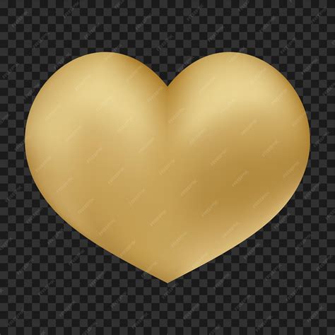 Premium Vector Gold Heart Vector Luxury Golden 3d