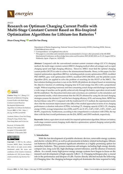 Pdf Research On Optimum Charging Current Profile With Multi Stage Constant Current Based On