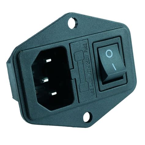Panel Mount C14 Iec Inlet Switched Fused 10a 250vac Railwayscenics
