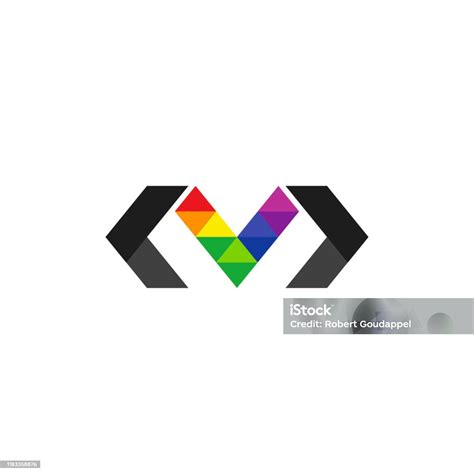 벡터 로고 레터 V 개발자 로고 기업 비즈니스에 대한 스톡 벡터 아트 및 기타 이미지 기업 비즈니스 기하 도형 다중 색상 Istock