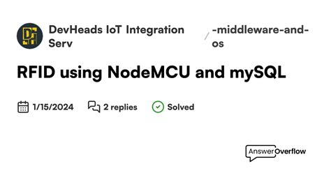 Rfid Using Nodemcu And Mysql Devheads Iot Integration Server