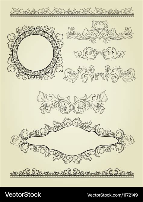 Set Vintage Elements Royalty Free Vector Image