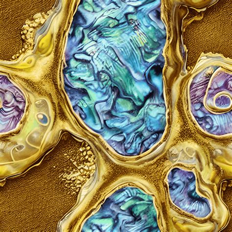 Soft Pastel Paua Shell Color Liquid Alcohol Ink Gold Dripping
